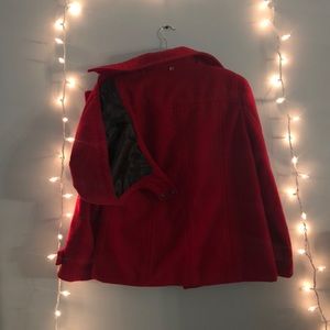 Calvin Klein | Jackets & Coats | Calvin Klein Red Pea Coat | Poshmark